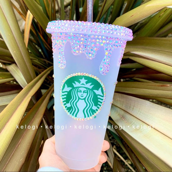 Starbucks | Other | Newstarbucks Custom Bedazzled Lavender Drip Color ...